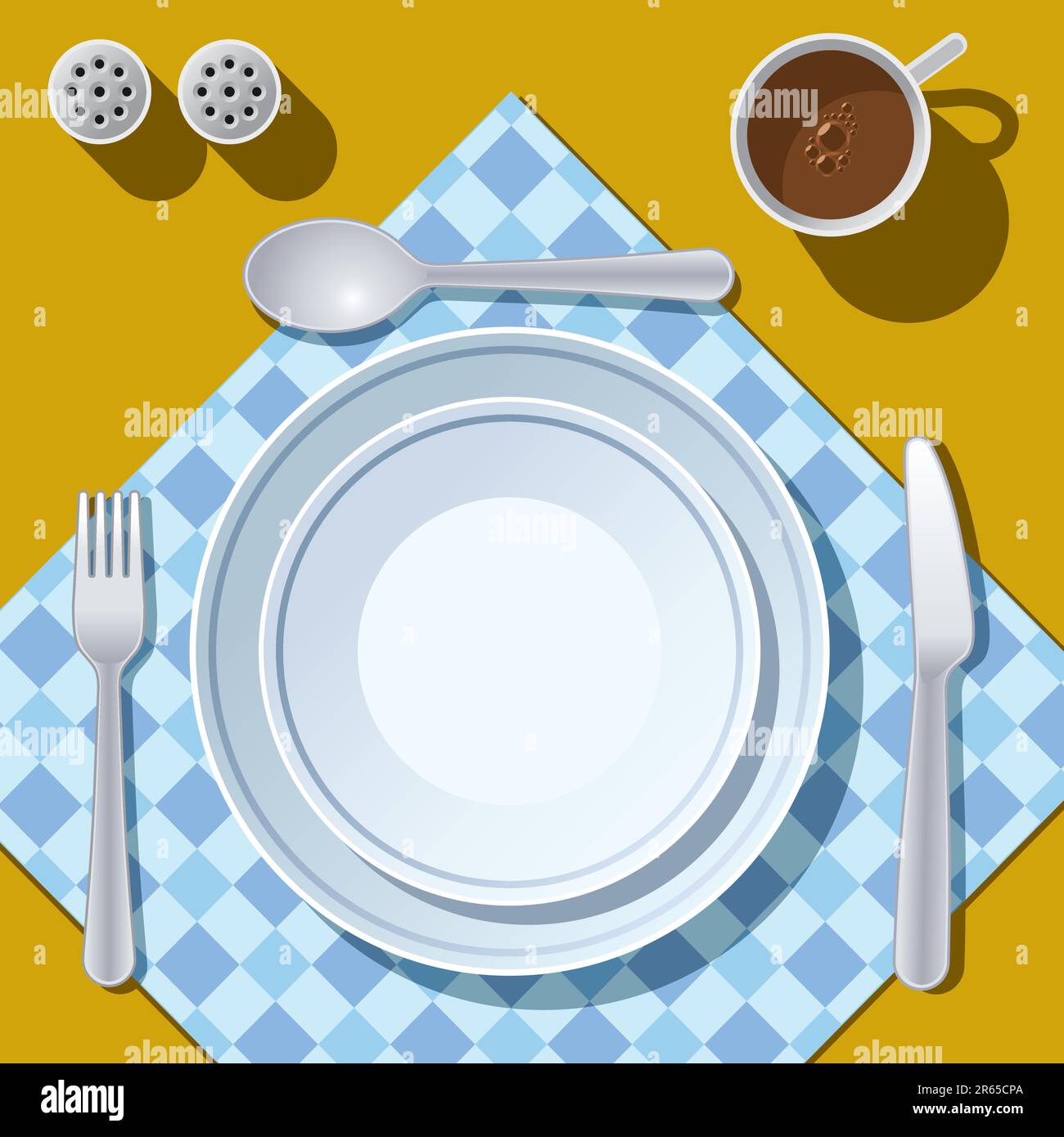 Place setting with plate, fork, spoon and knife Stock Vector Image ... Place setting with plate, fork, spoon and knife Stock Vector Image ...
