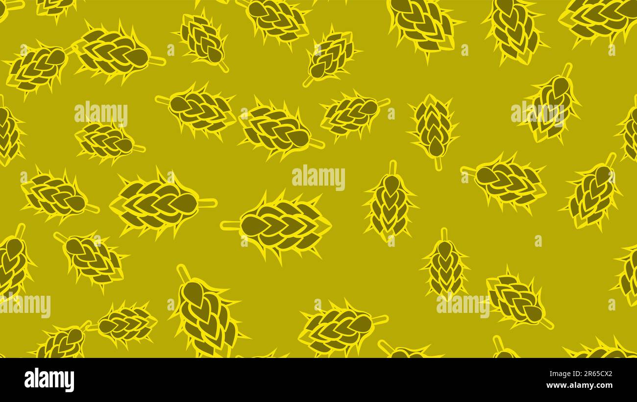 Texture seamless pattern of many colored natural flowers of hop plants ...