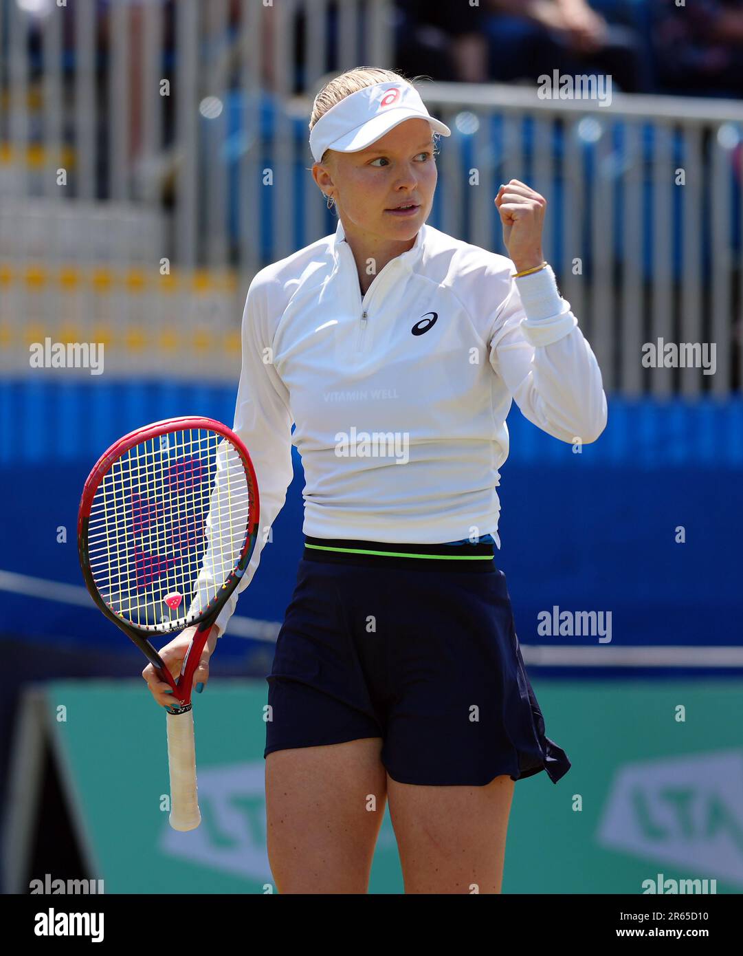 Harriet Dart celebrates during her match against Magali Kempen (not ...