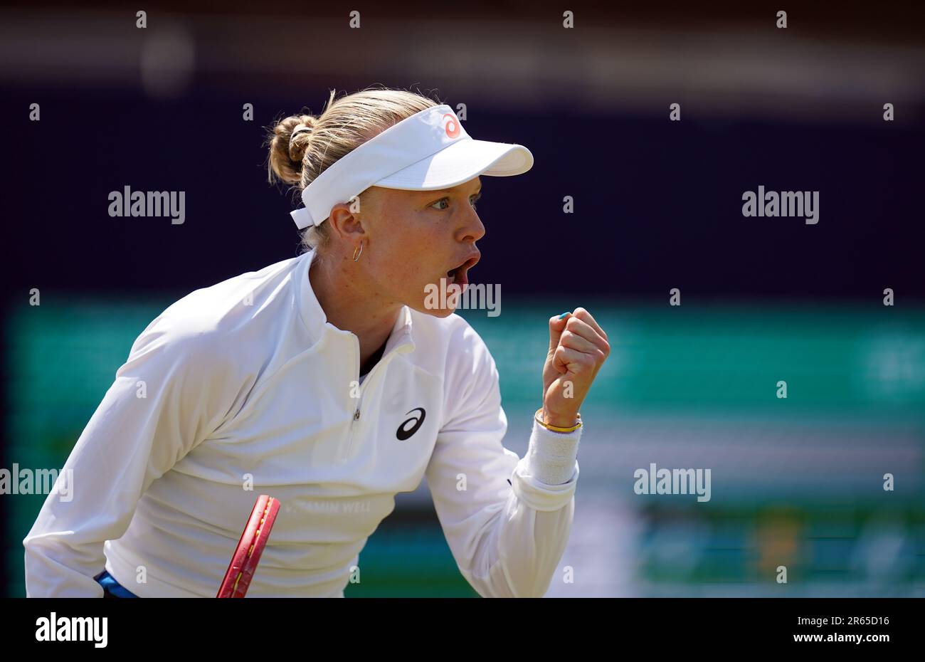 Harriet Dart celebrates during her match against Magali Kempen (not ...