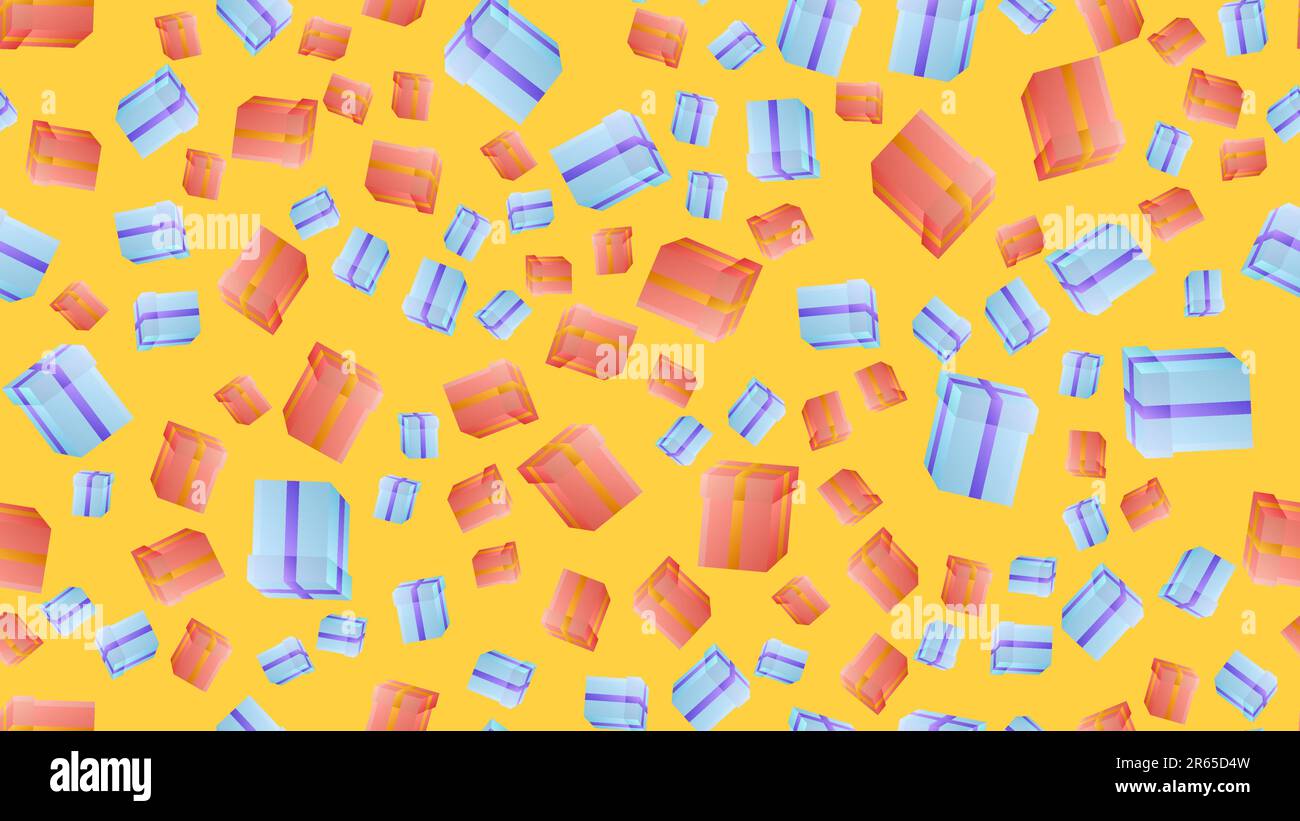 Endless seamless pattern of beautiful festive love joyful gift boxes on ...