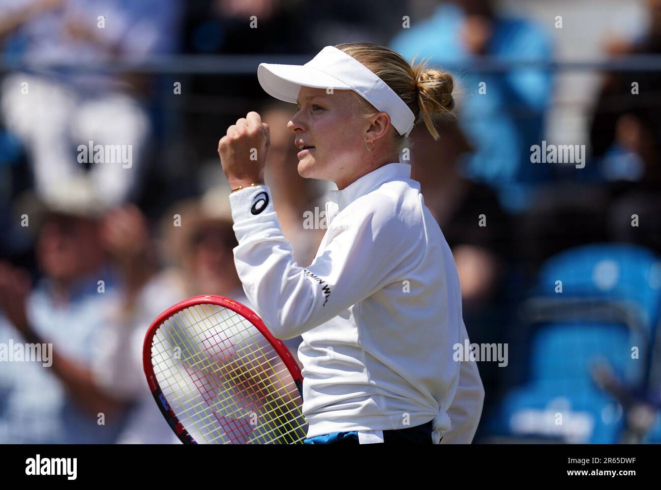 Harriet Dart celebrates during her match against Magali Kempen (not ...