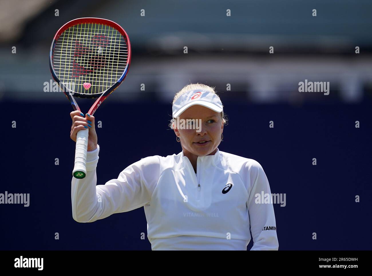 Harriet Dart celebrates after winning her match against Magali Kempen ...