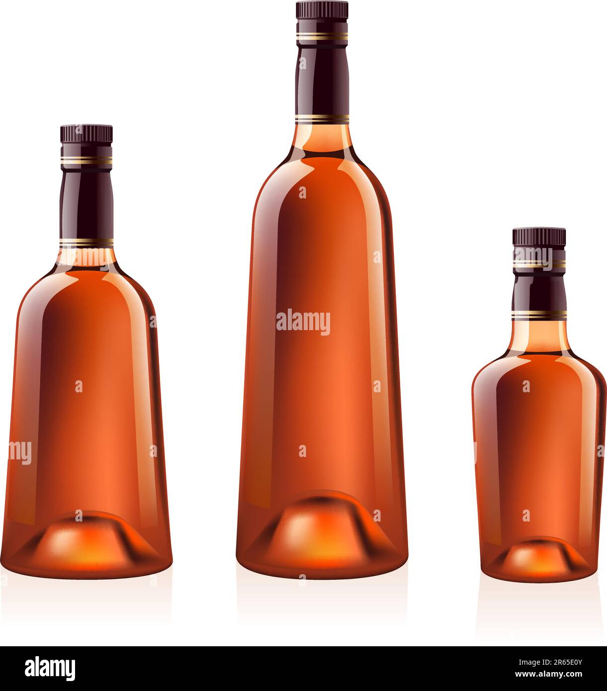 Realistic vector bottles of cognac (brandy). Isolated on white background Stock Vector Image ...