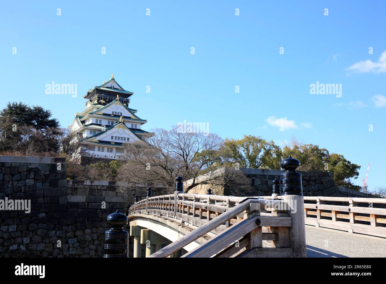 Osaka Castle and Gokurakubashi Bridge Stock Photo - Alamy