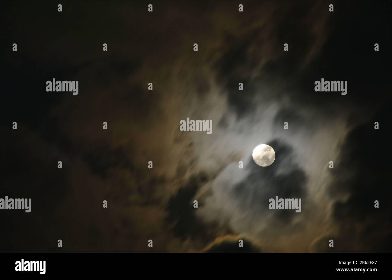 bright moon floating on sky in night Stock Photo - Alamy