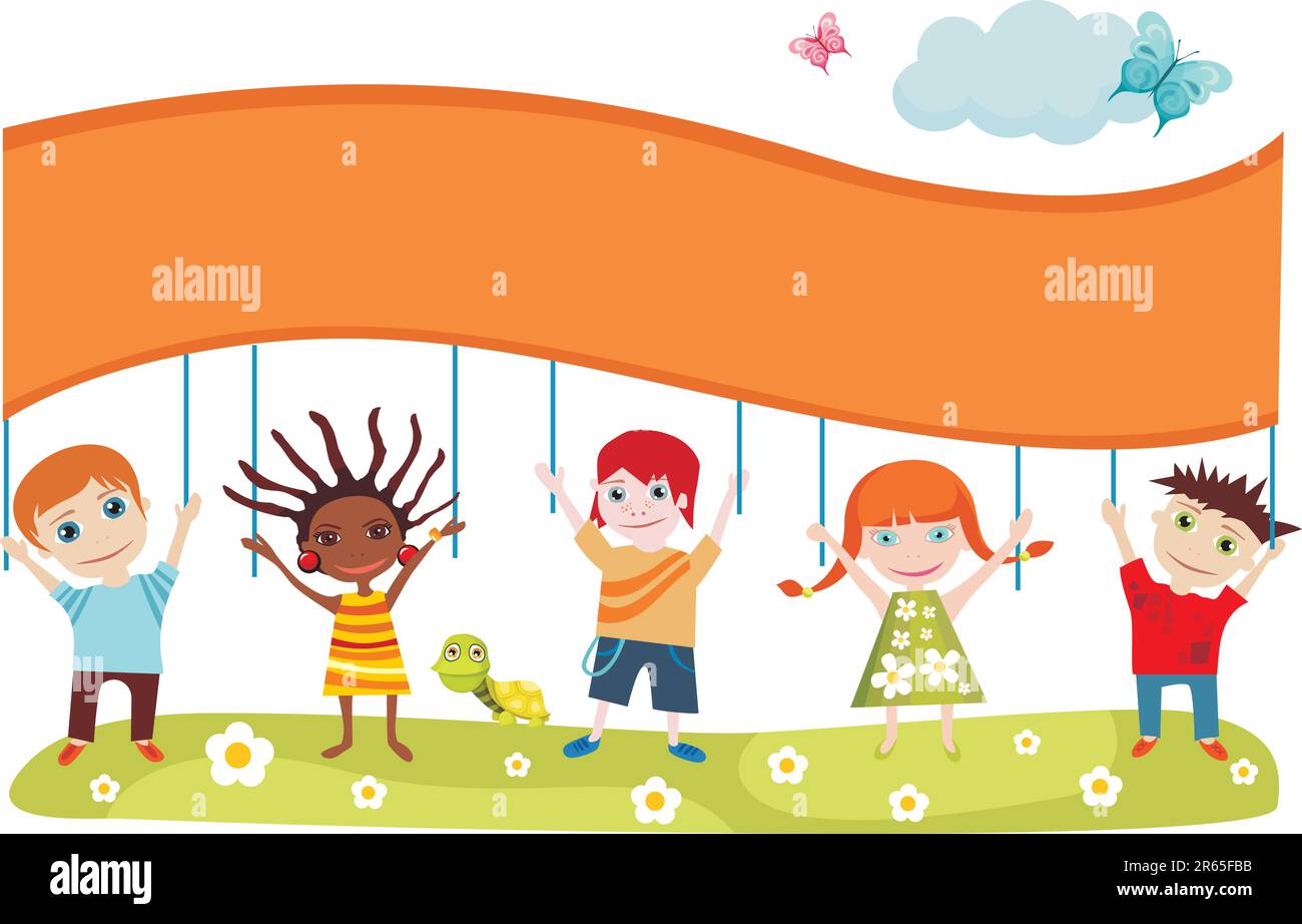 vector illustration of a childrens card Stock Vector Image & Art - Alamy