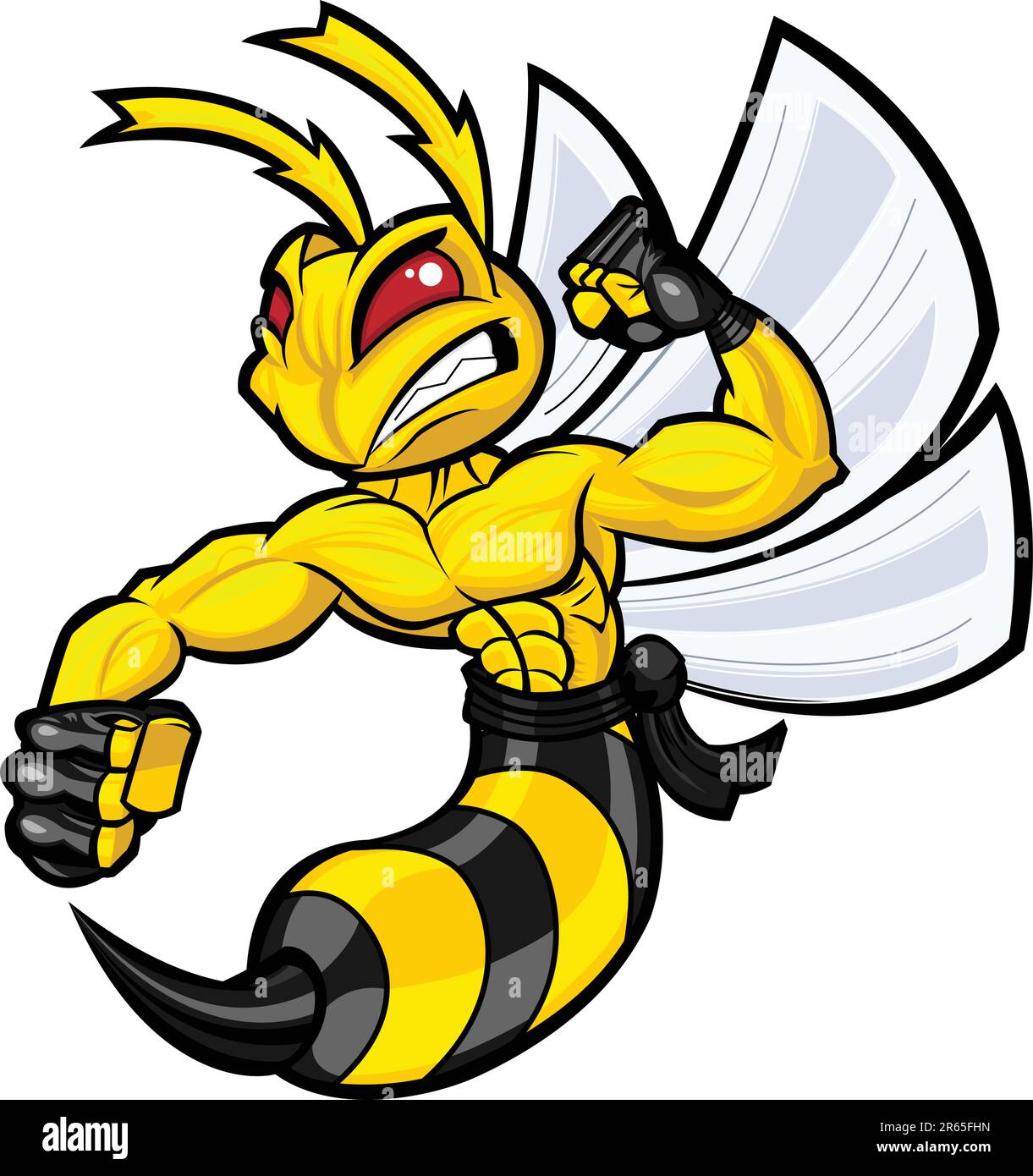 Fighting wasp in battlready position. Separated into layers for easy ...