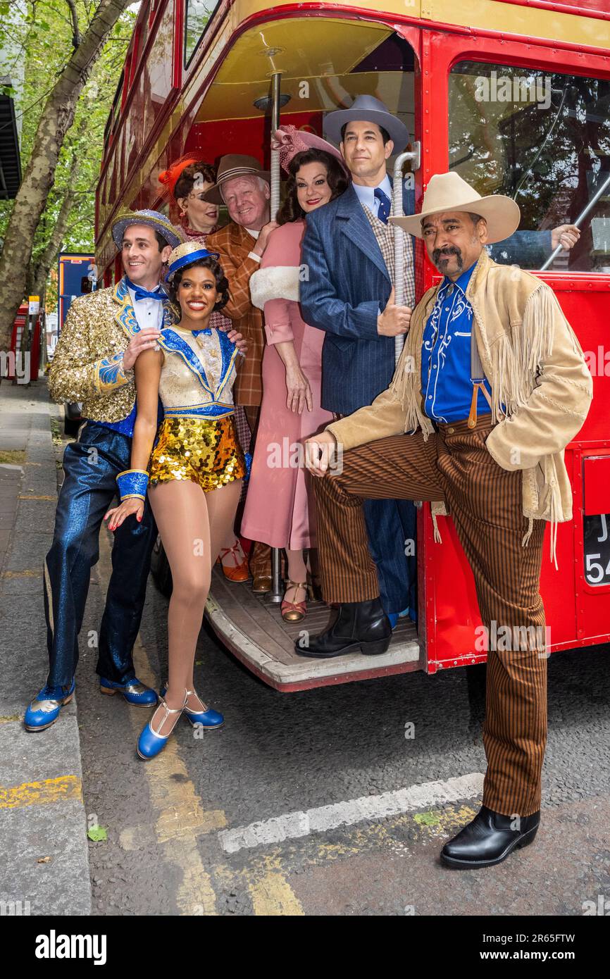 London, UK. 7 June 2023. The lead cast of 42nd STREET arrives at Sadler ...