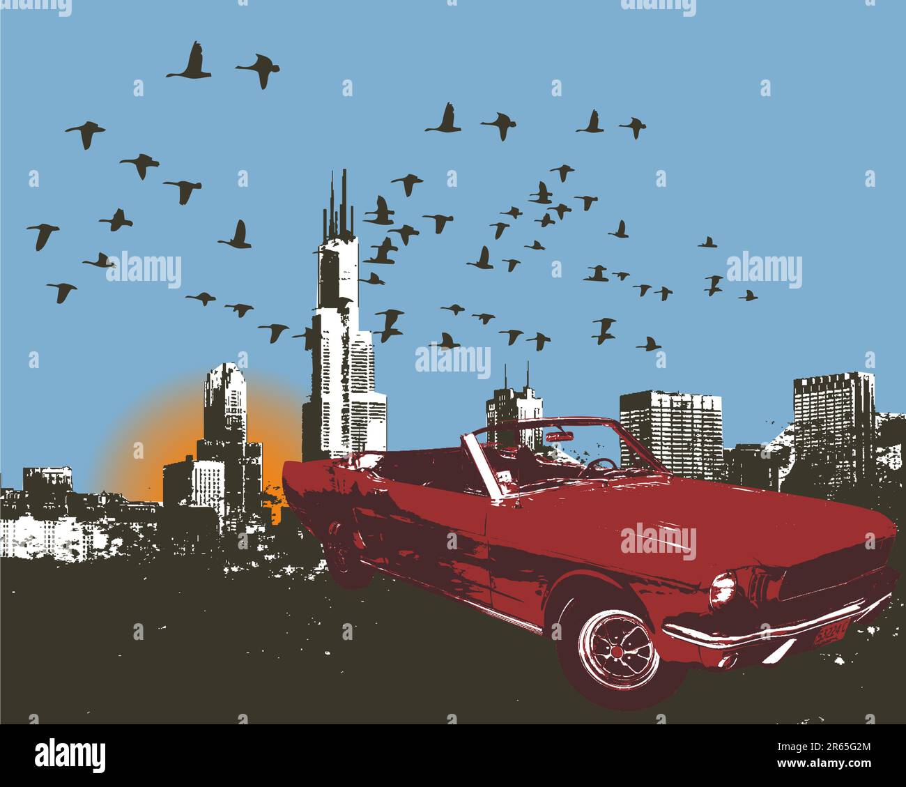 Car and cityscape skyline background Stock Vector Image & Art - Alamy