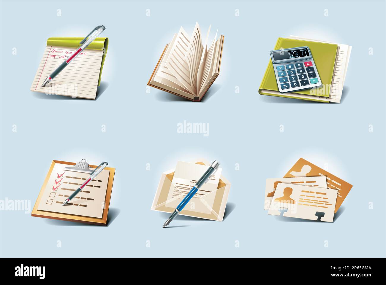 Set of the detailed application icons with perspective Stock Vector ...