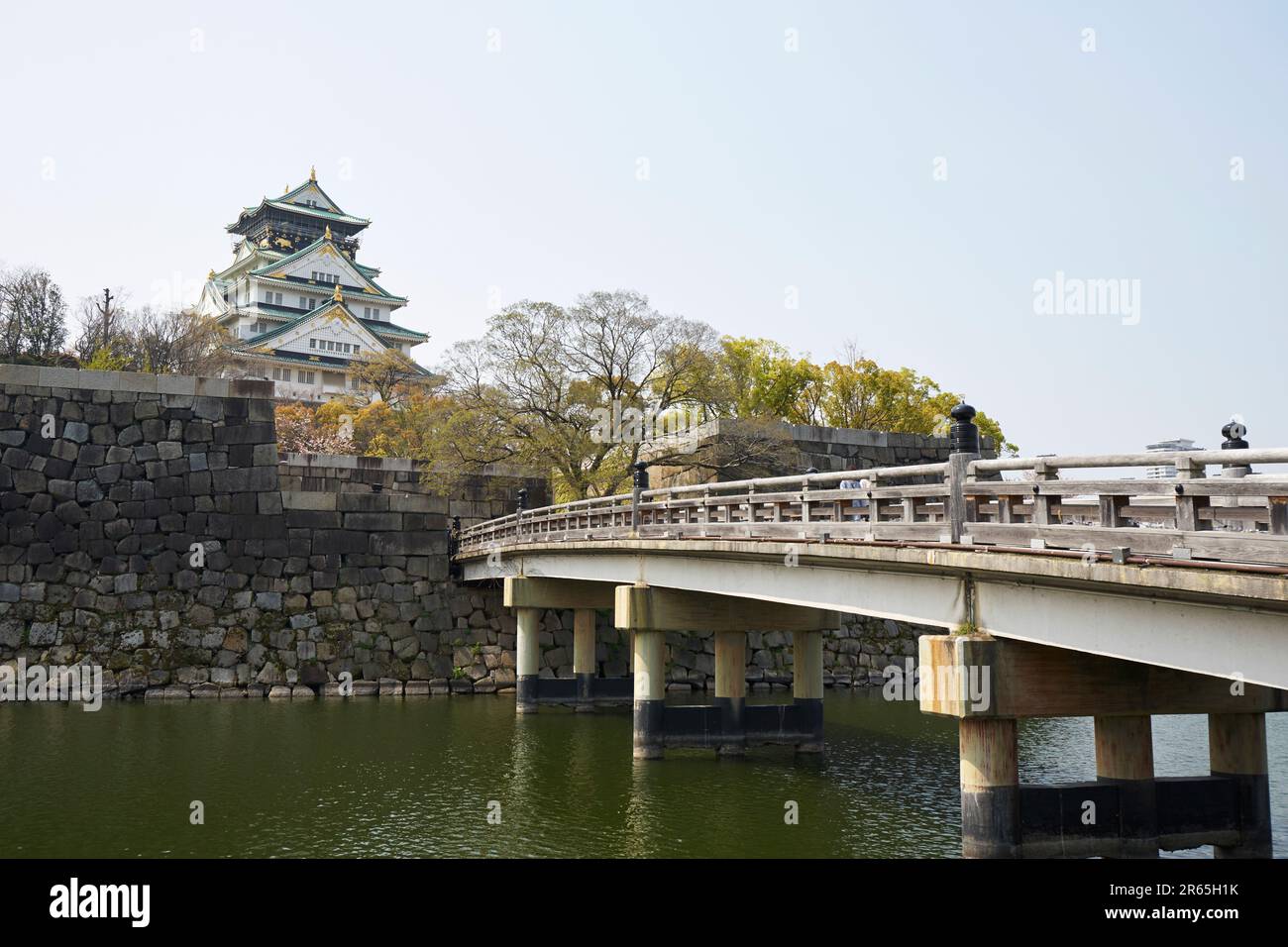 Gokurakubashi and Osaka Castle Stock Photo - Alamy