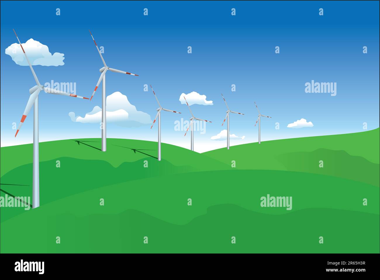 Wind turbine on field Stock Vector Images - Alamy
