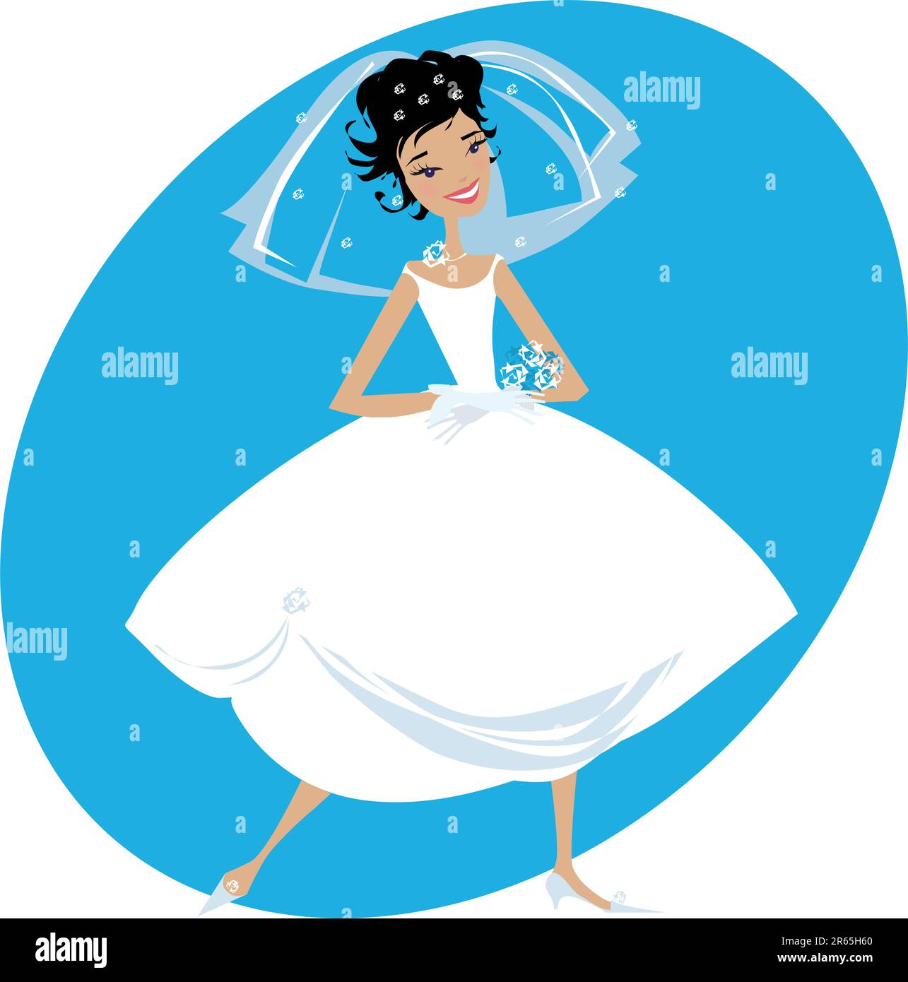 A vector illustration of happy smiling bride Stock Vector Image & Art ...