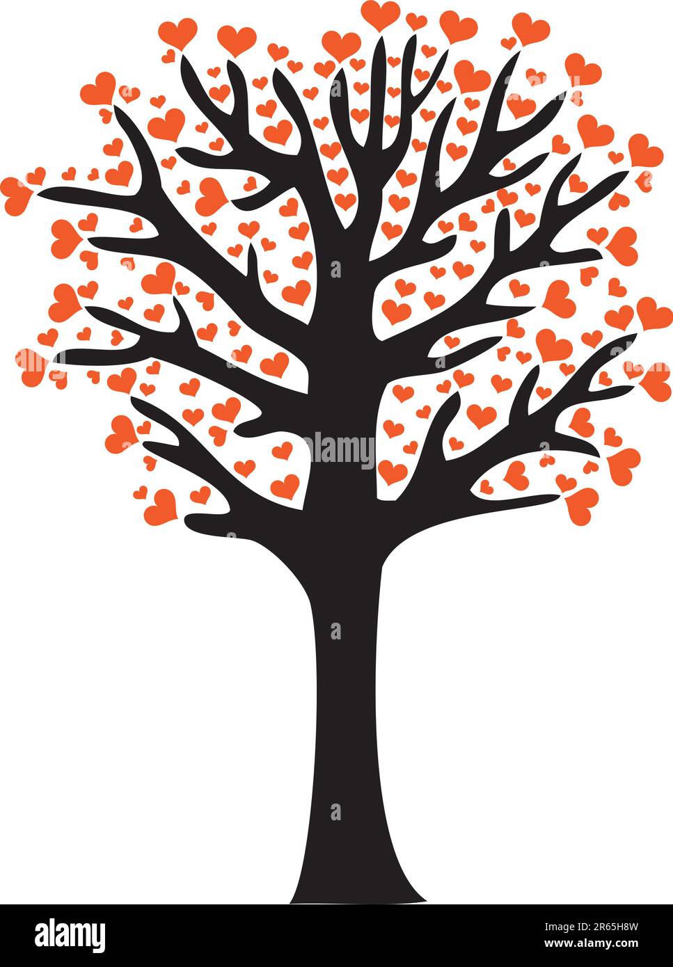 tree with heart leaves, vector background Stock Vector Image & Art - Alamy