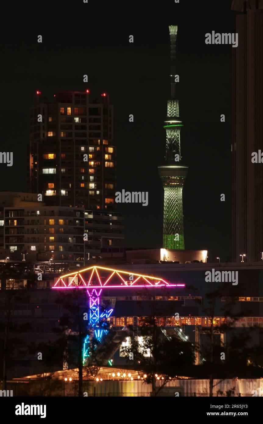 Toyosu Dock and Tokyo Sky Tree Stock Photo - Alamy