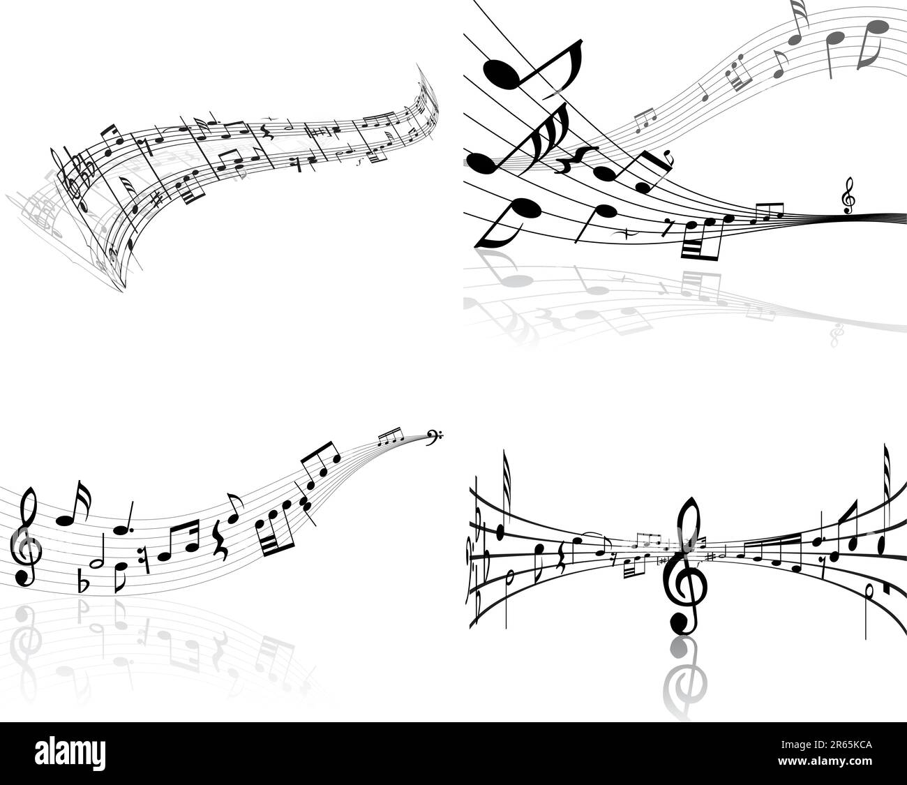 Set of four vector musical notes staff Stock Vector Image & Art - Alamy