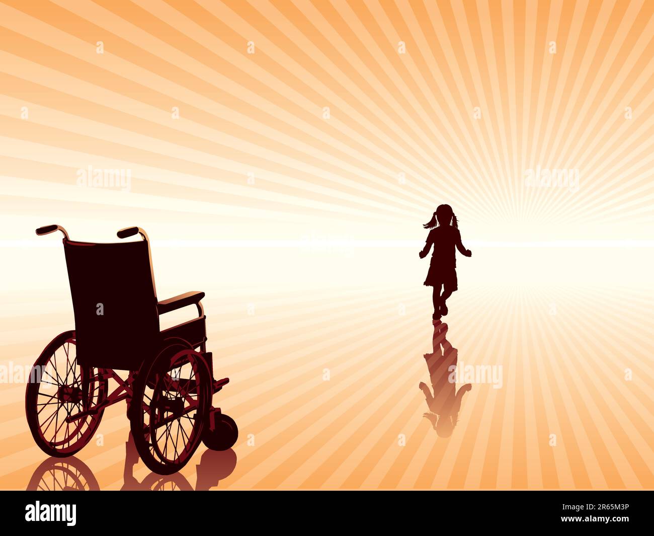 Wheelchair girl child Stock Vector Images - Alamy