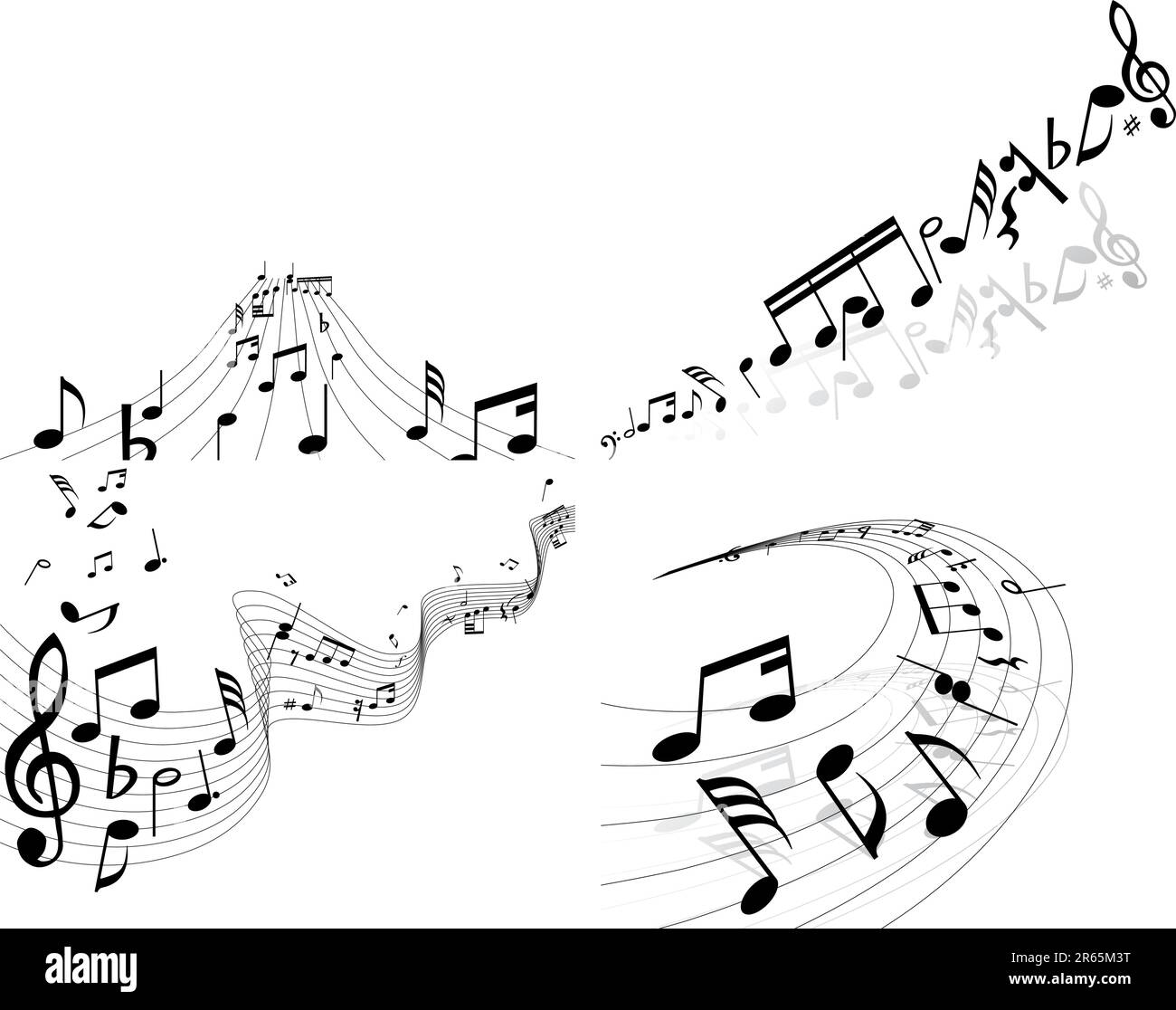 Set of four vector musical notes staff Stock Vector Image & Art - Alamy