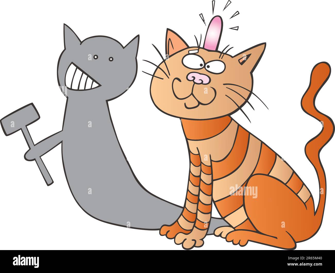 Cartoon illustration of cat and his malicious shadow Stock Vector Image ...