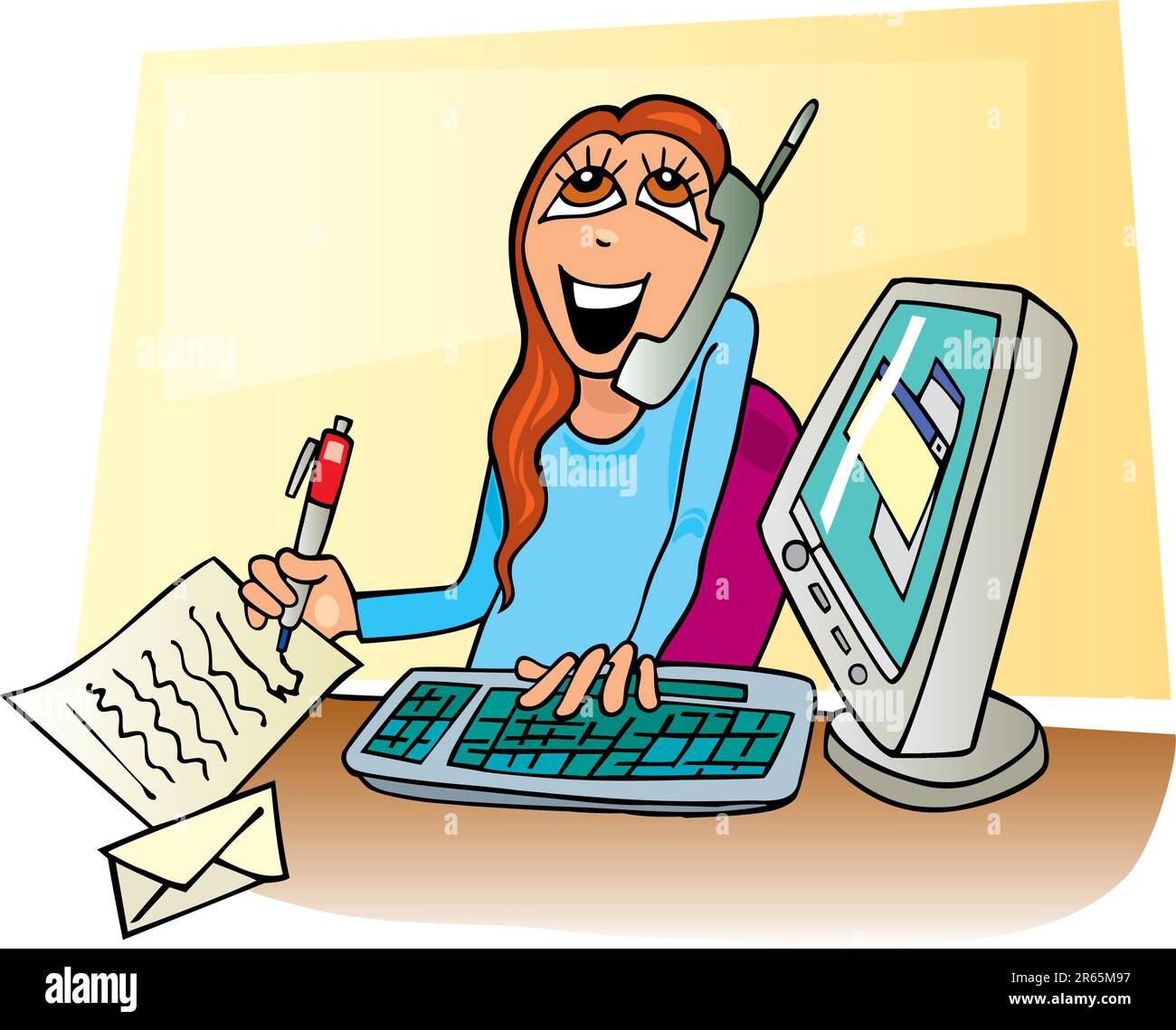 Work happy phone Stock Vector Images - Alamy