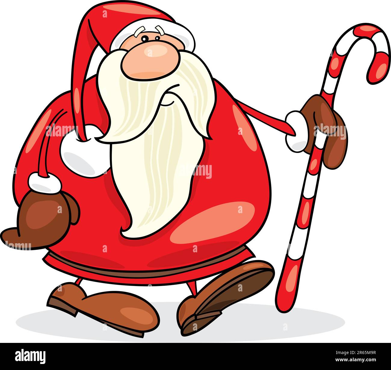 Cartoon illustration santa claus walking Stock Vector Images - Alamy