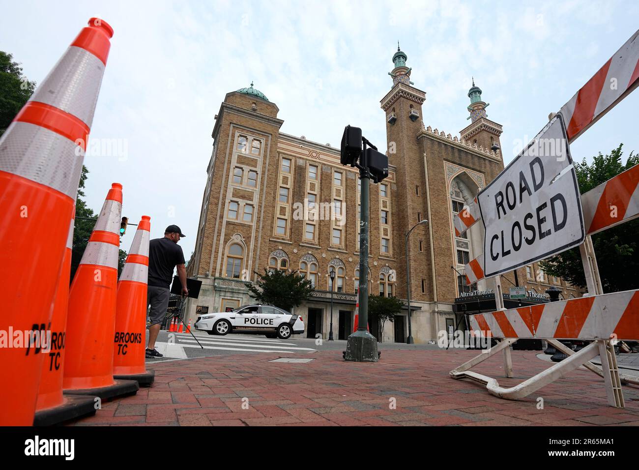 A Virginia Commonwealth University police car passes in front of the ...