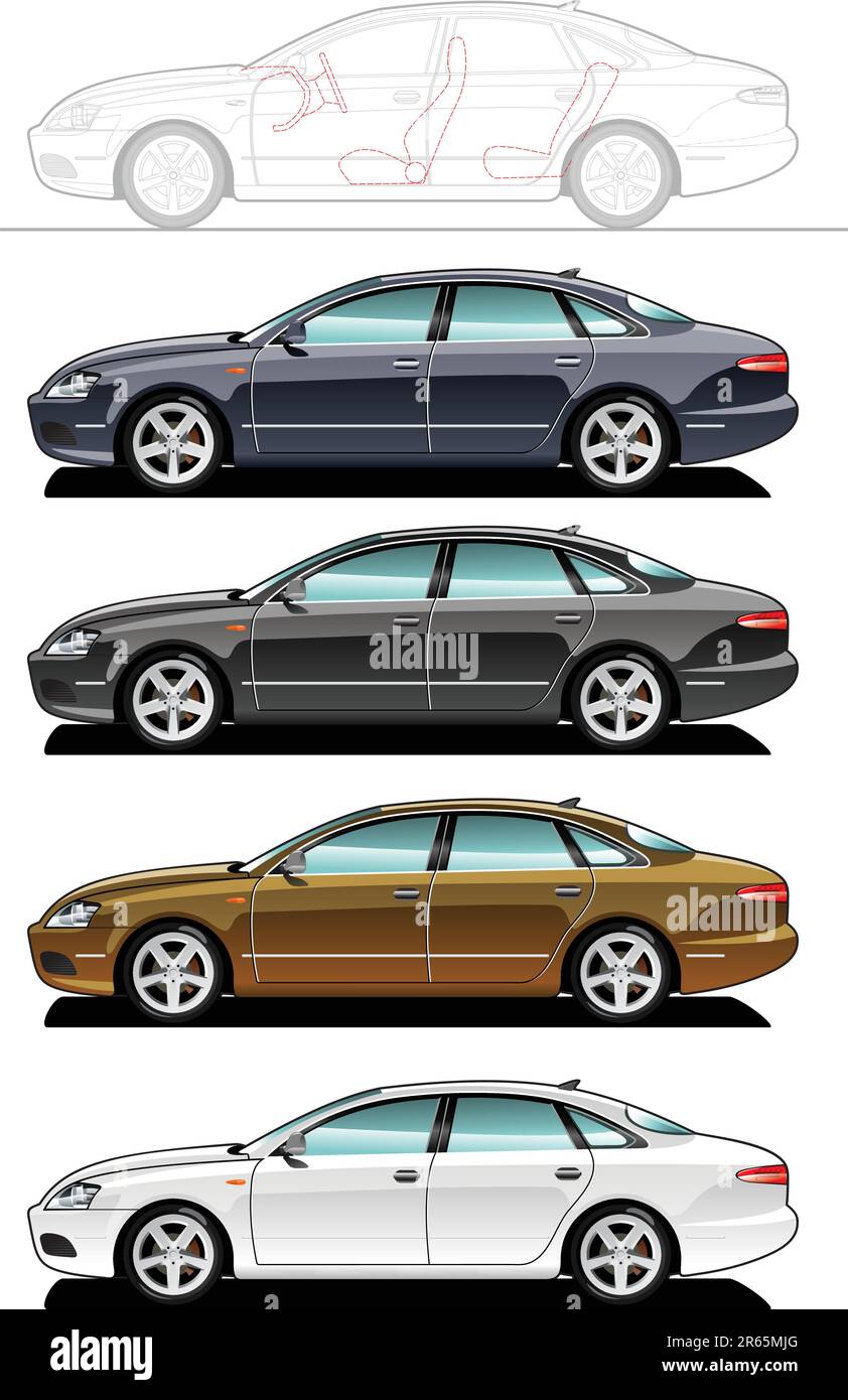 illustration of sedan. (Simple gradients only - no gradient mesh Stock ...