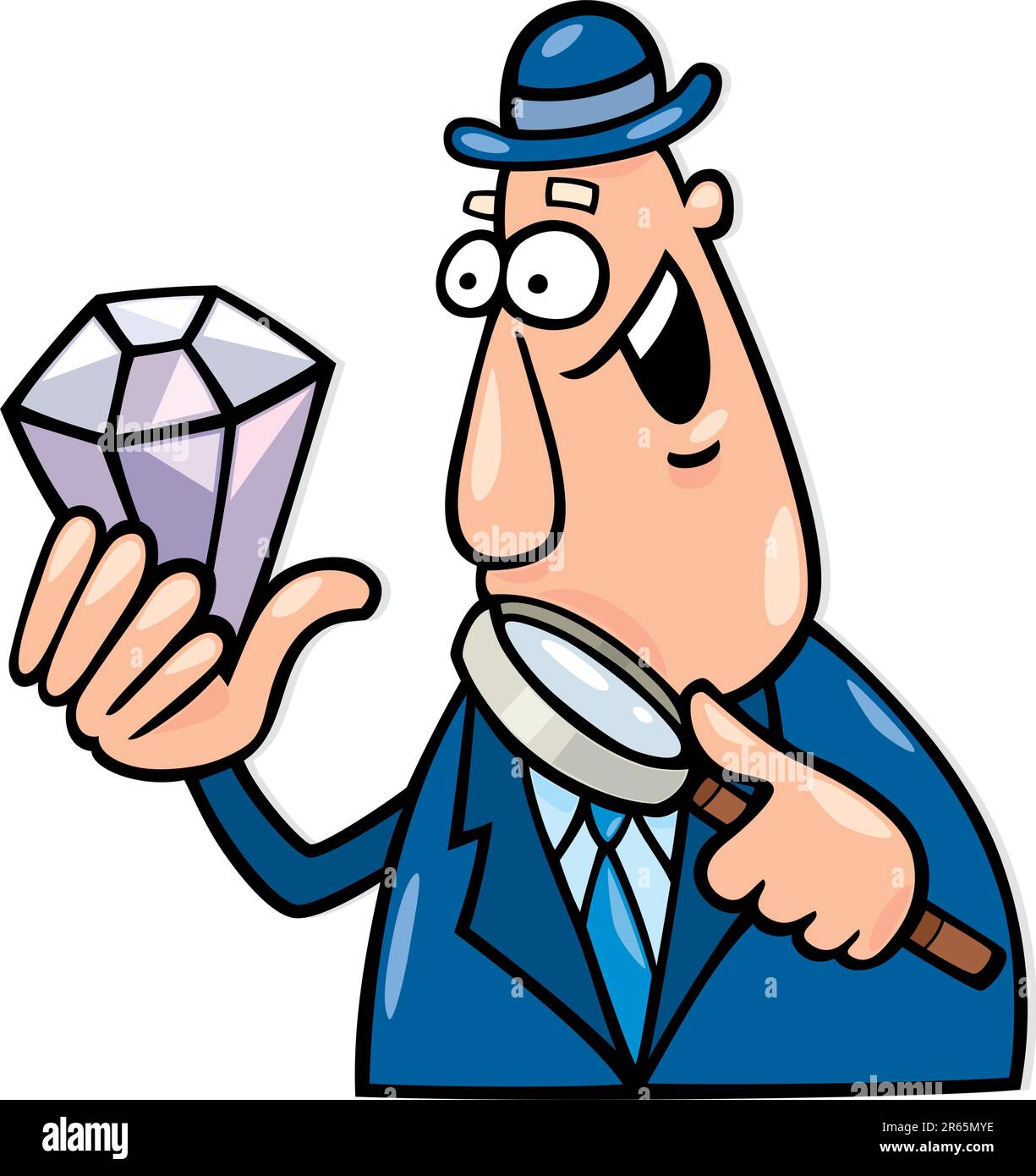 Cartoon illustration of man with diamond Stock Vector Image & Art - Alamy
