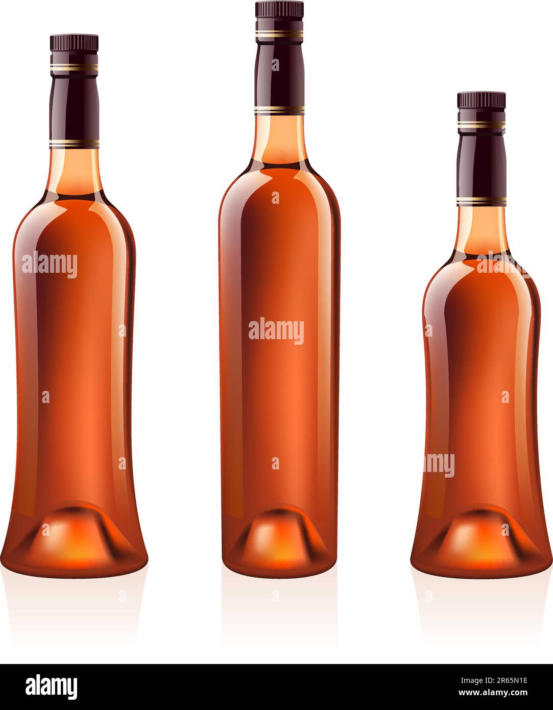 Realistic vector bottles of cognac (brandy). Isolated on white background Stock Vector Image ...