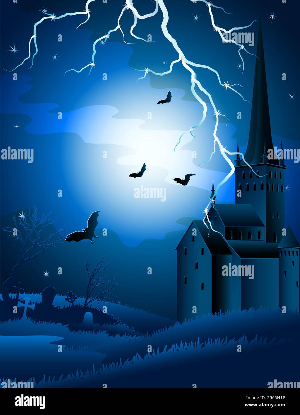 Castle stormy sky Stock Vector Images - Alamy