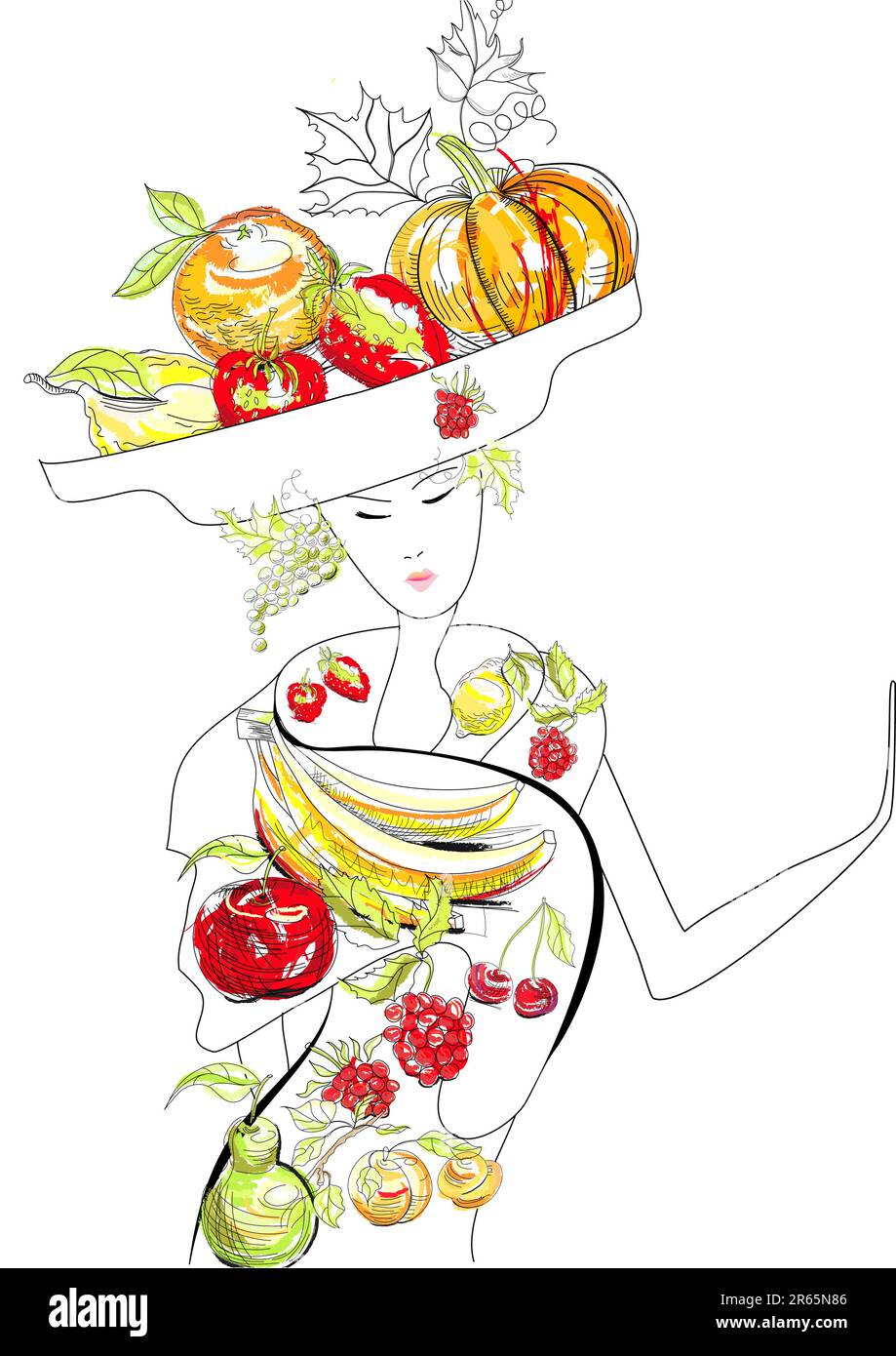 Beautiful girl apple Cut Out Stock Images & Pictures - Alamy