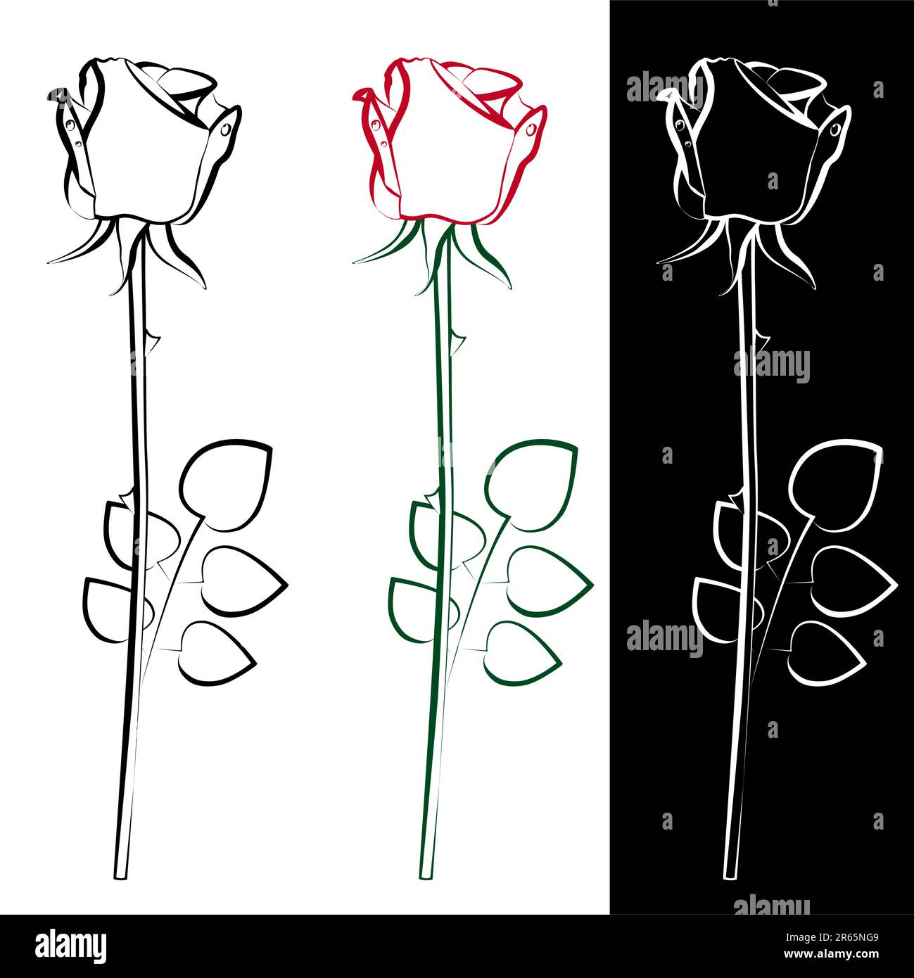 A collection of three silhouettes of roses Stock Vector Image & Art - Alamy