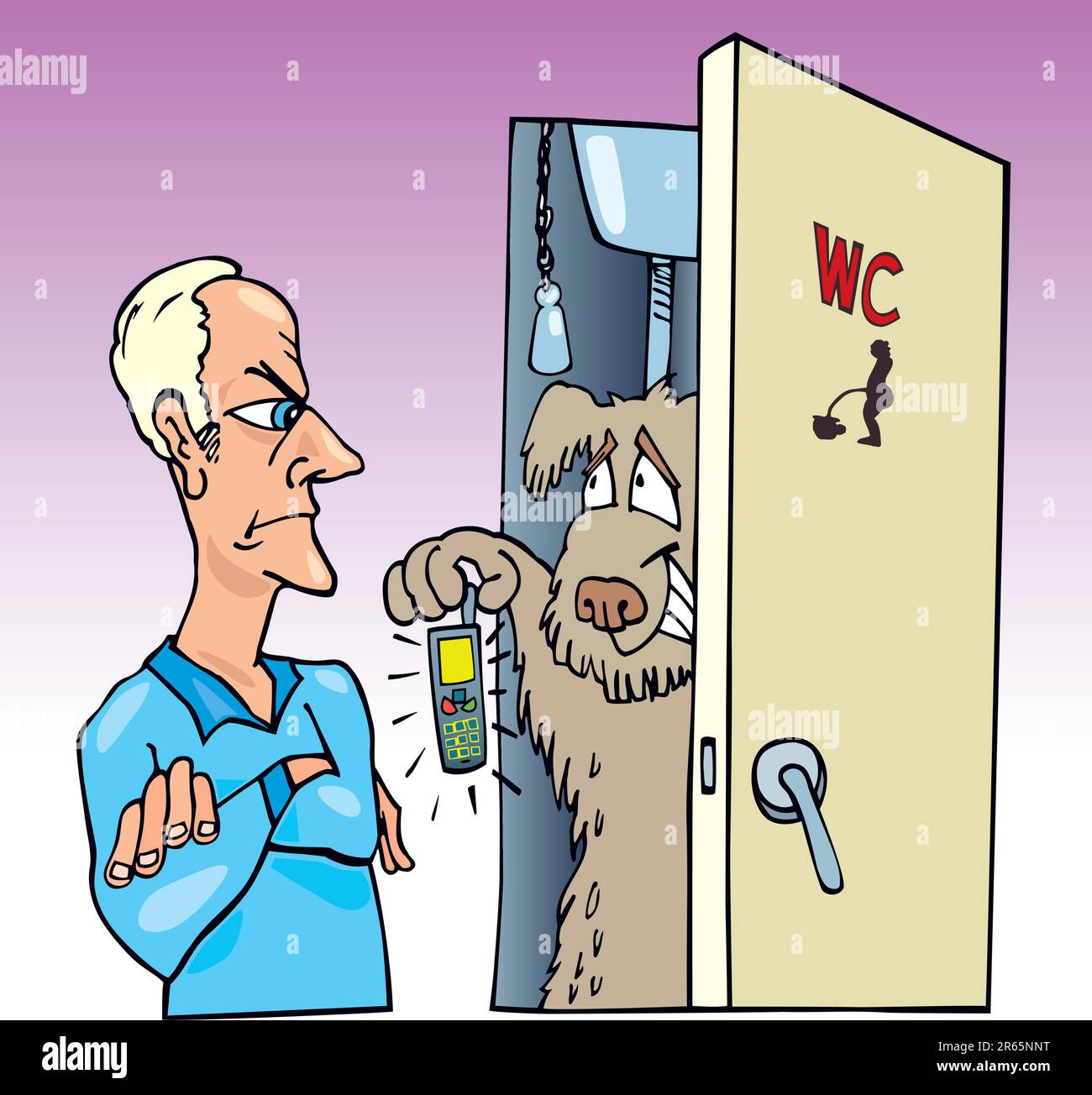 Illustration of dog which ate cell phone Stock Vector Image & Art - Alamy