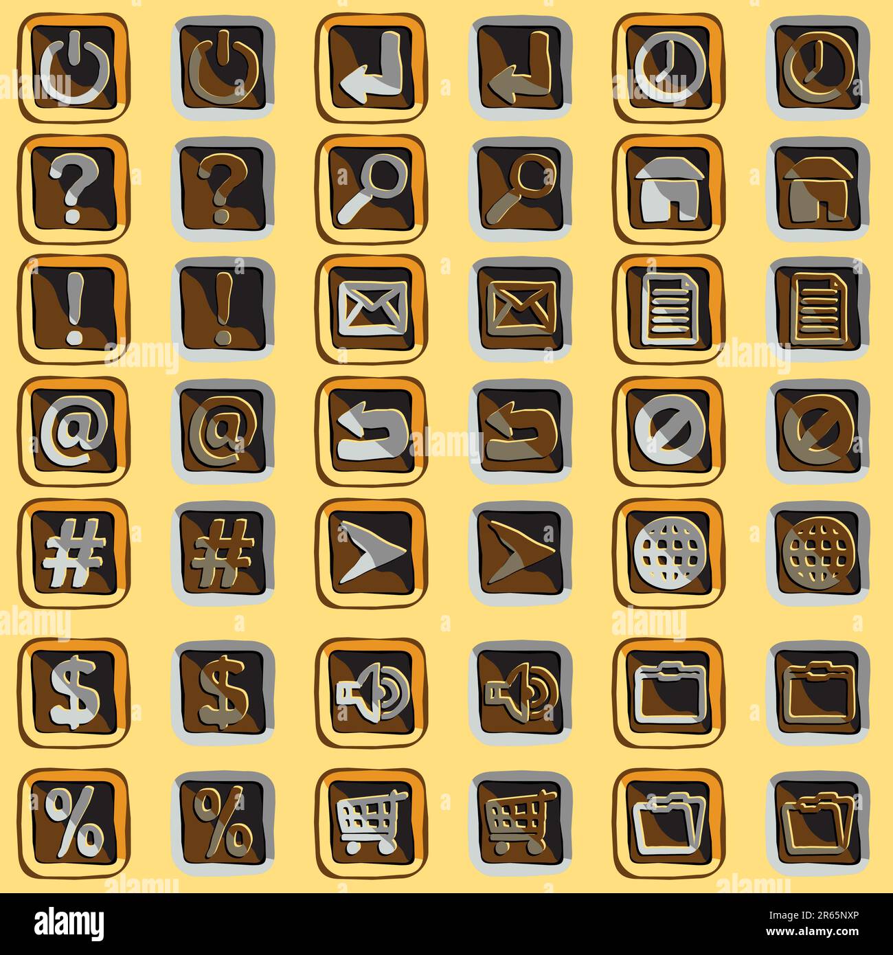 Brown Icons Stock Vector Images Alamy