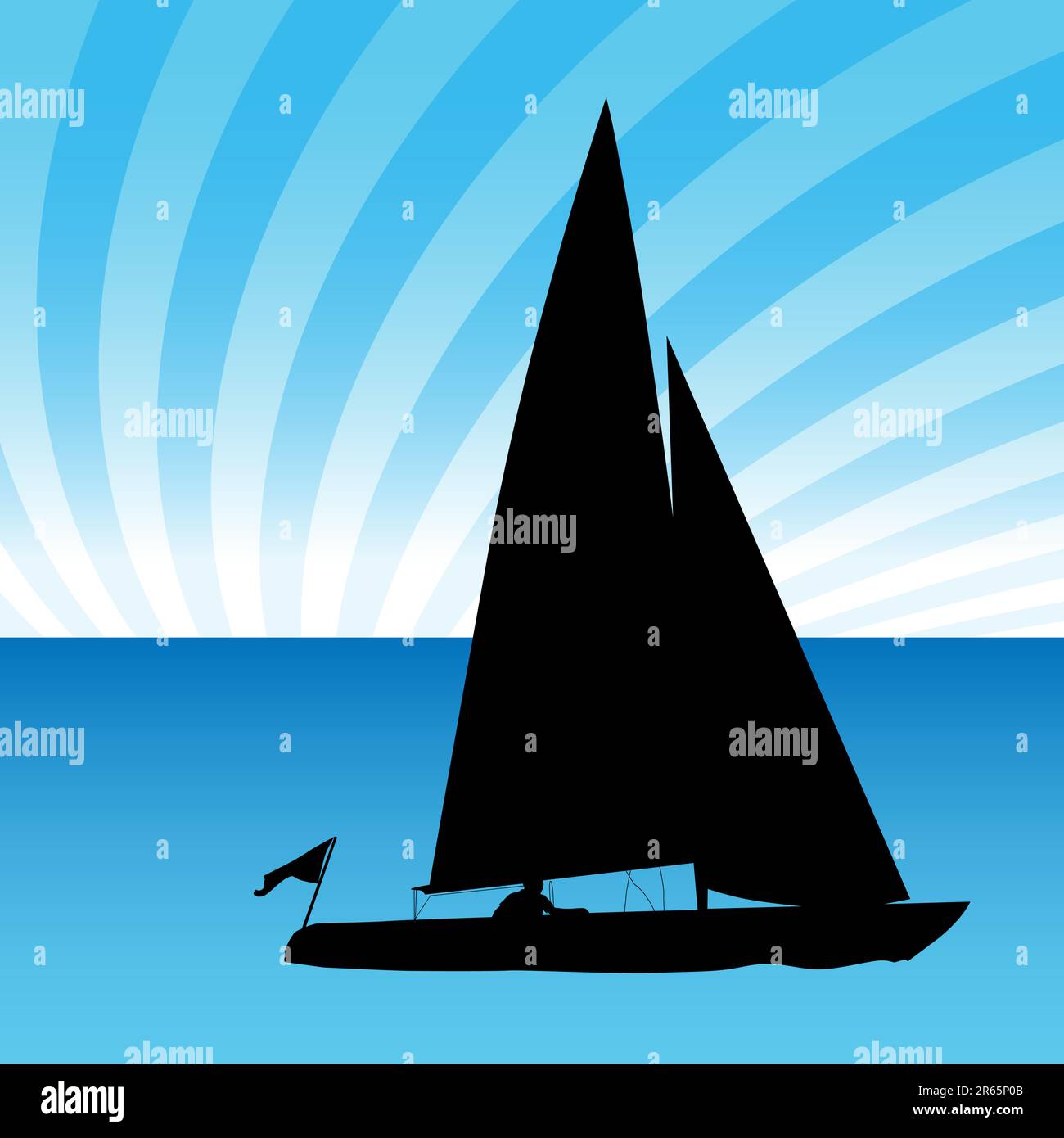 Sail boat silhouette shadow Stock Vector Images - Alamy