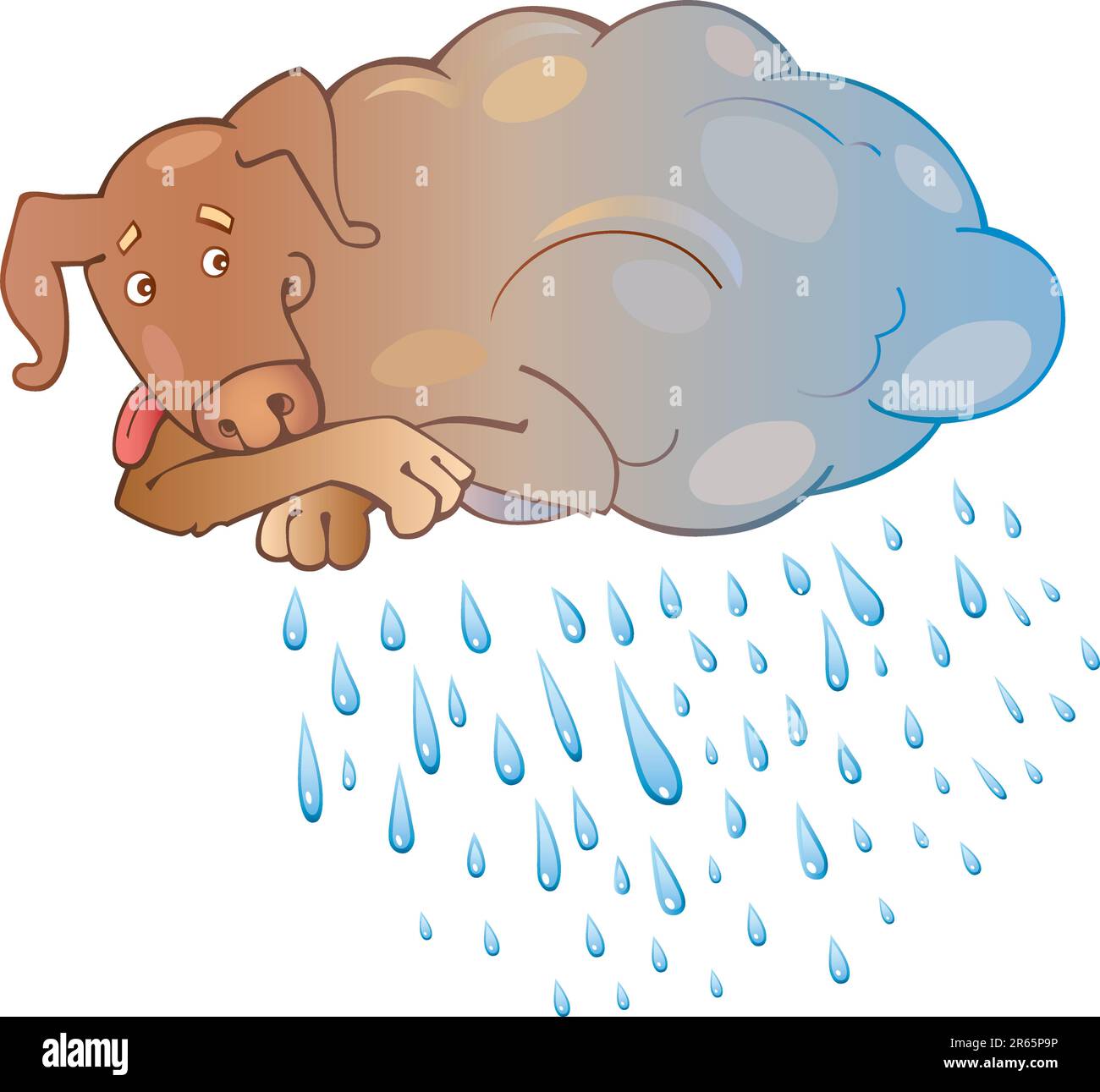 Cartoon vector illustration of Rainy Dog Stock Vector Image & Art - Alamy