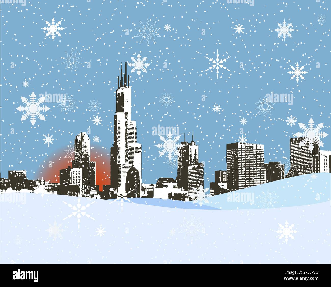 Vintage retro view winter Stock Vector Images - Alamy