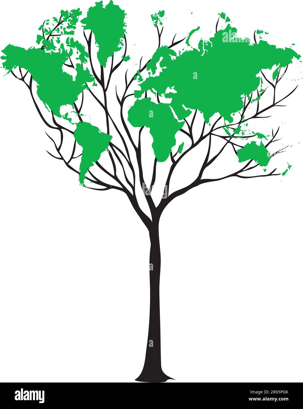 world map tree, vector Stock Vector Image & Art - Alamy