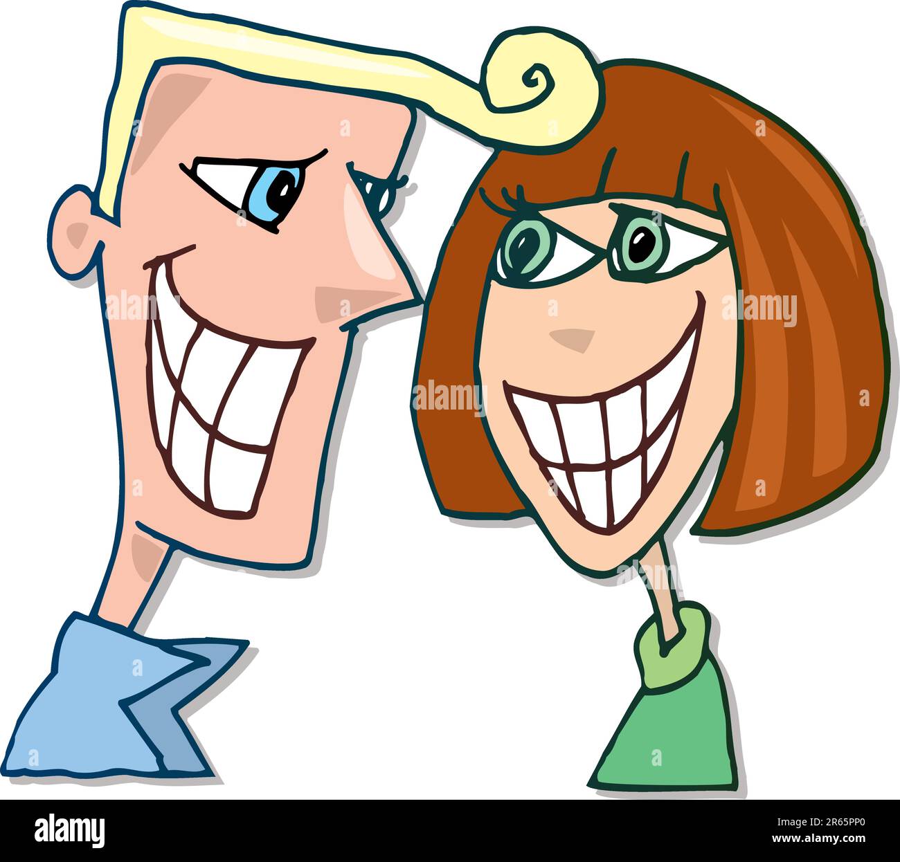 Illustration of happy couple in love smiling Stock Vector Image & Art ...