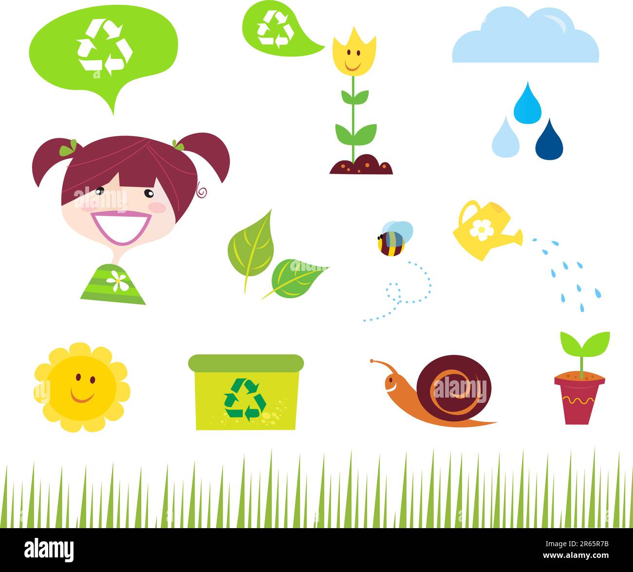 Girl child spring white Stock Vector Images - Alamy