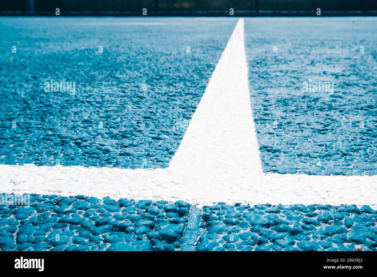 Sport field court background. Light blue rubberized and granulated ...