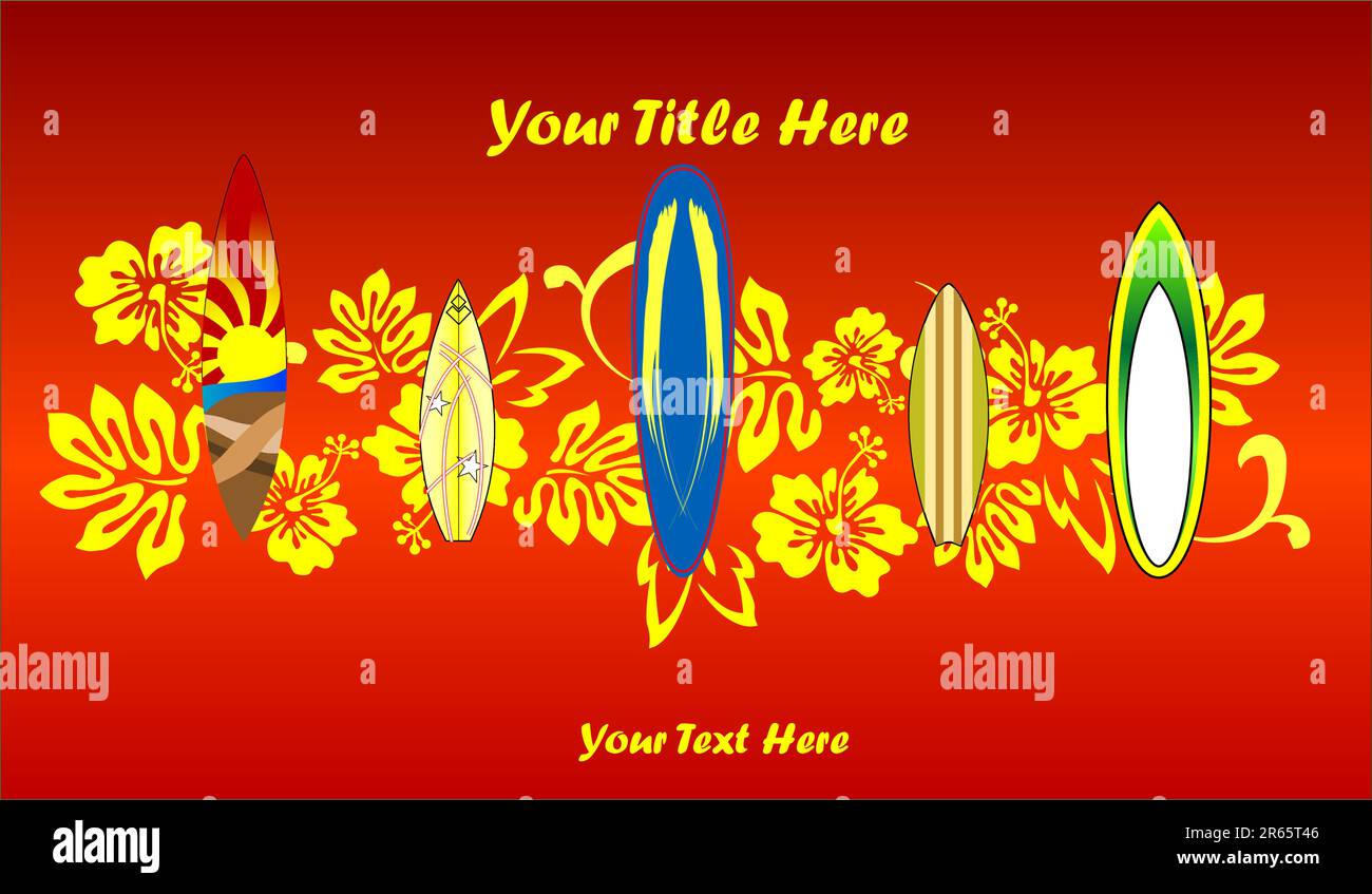 Surfboard Summer Background Illustration Stock Vector Image & Art - Alamy