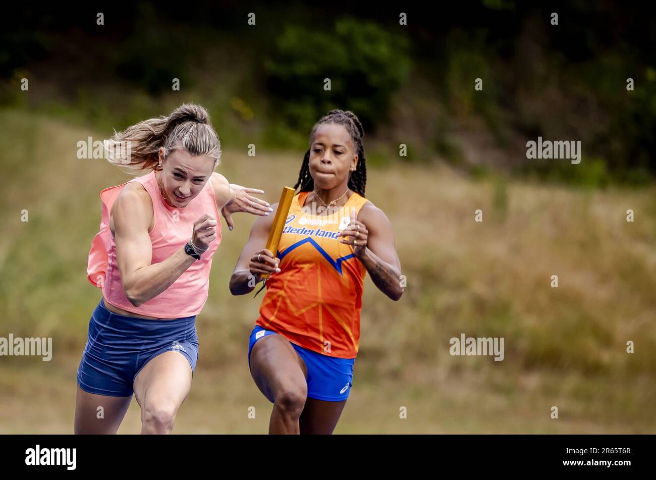 ARNHEM - Nadine Visser and Jamile Samuel during a training session for ...