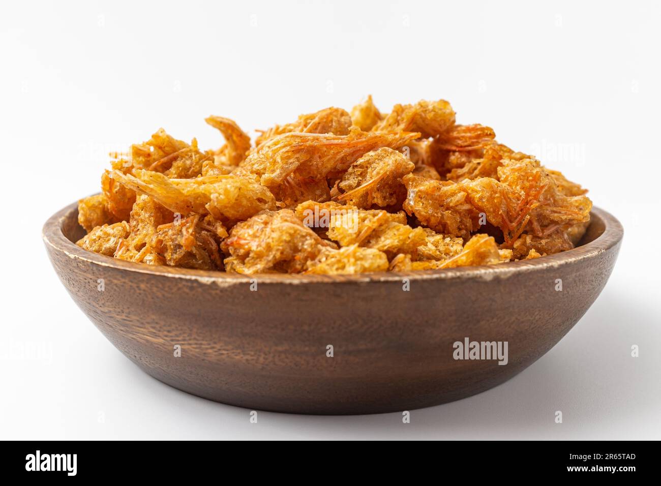 Fried shrimp head snack on white background Stock Photo - Alamy
