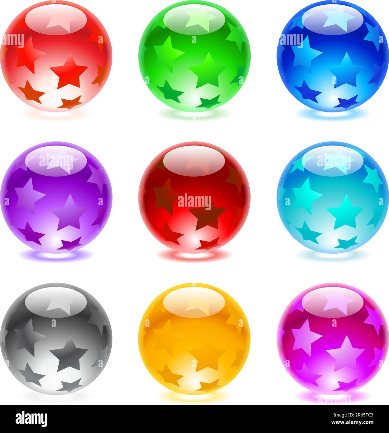 Collection of colorful glossy spheres isolated on white. Set #1 Stock ...
