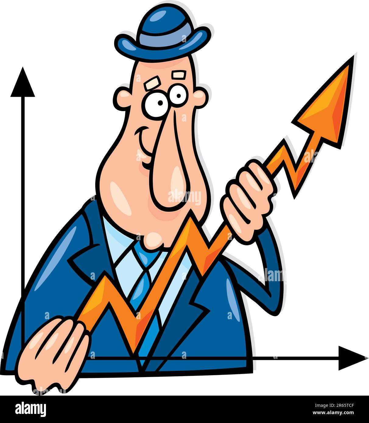 Cartoon illustration of man with graph Stock Vector Image & Art - Alamy