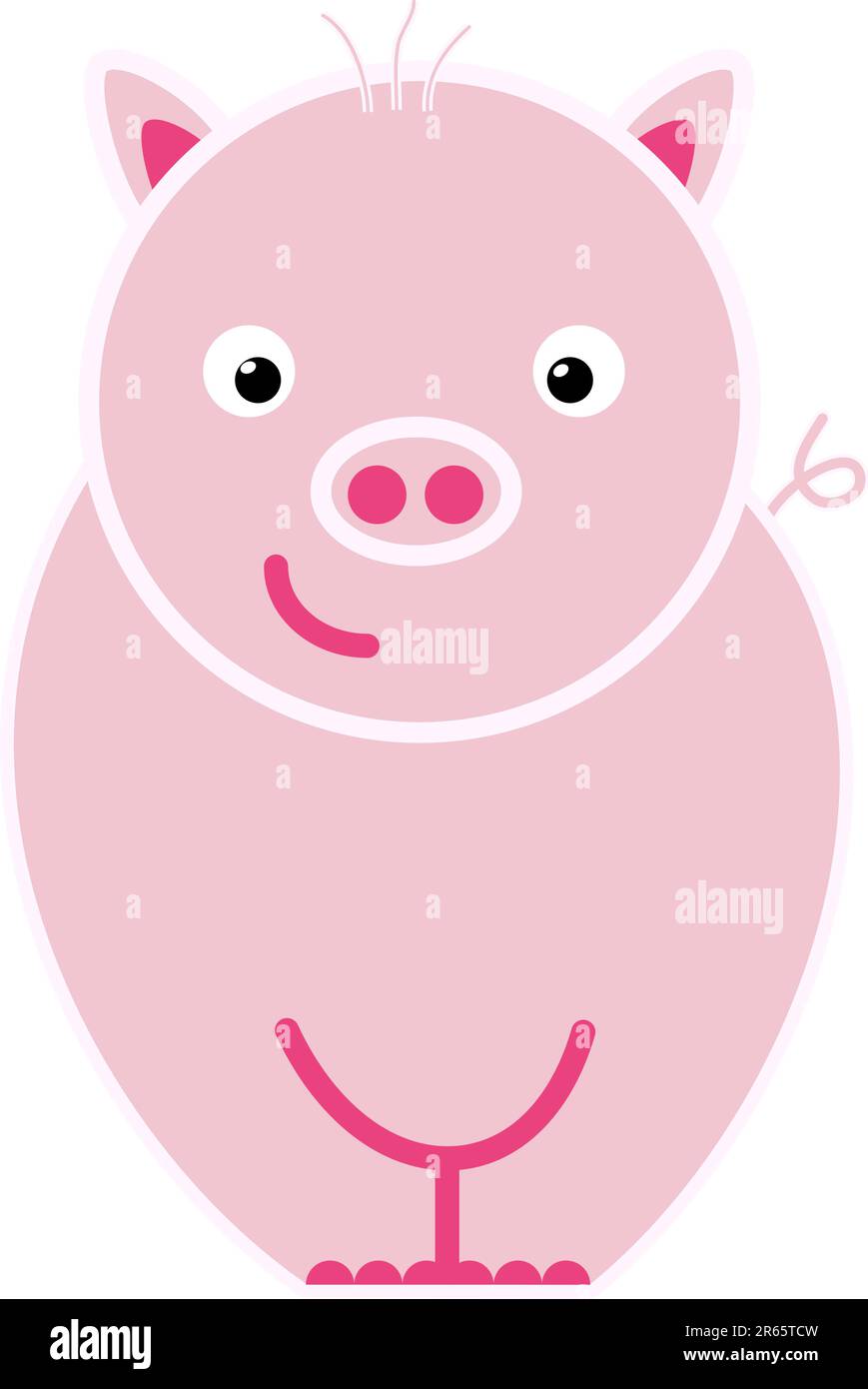 Pig illustration not cute not fun Cut Out Stock Images & Pictures - Alamy