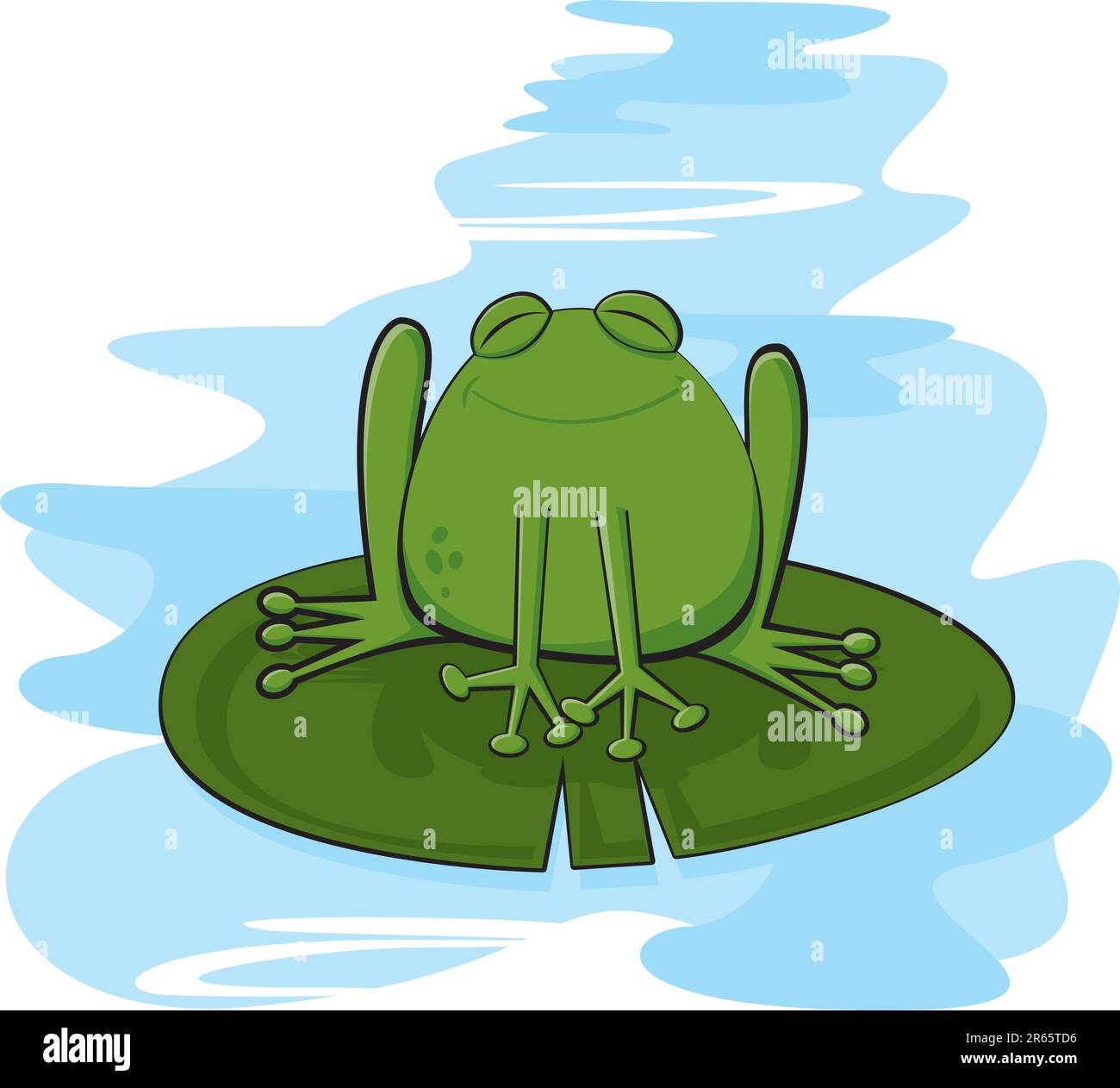Happy frog sitting on a lily pad Stock Vector Image & Art - Alamy