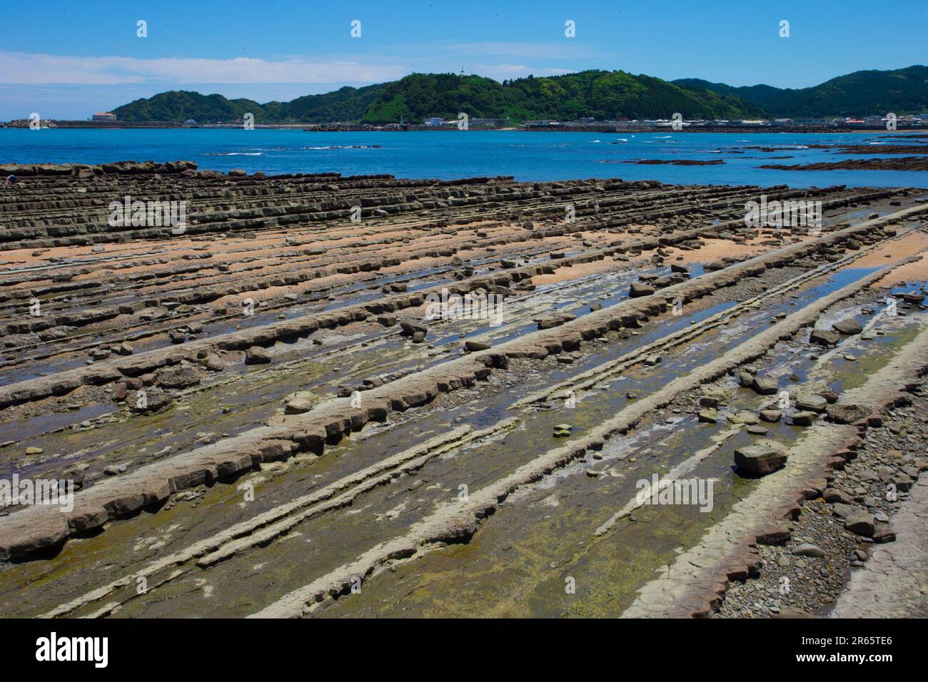 Aoshima's Oni-no-Washing-Iwa (Demon's Laundry Rock Stock Photo - Alamy
